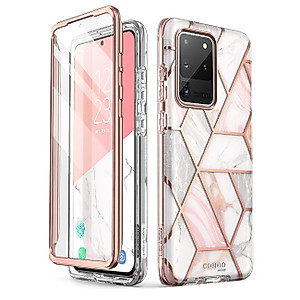i-Blason Cosmo Series Case for Samsung Galaxy S20 Ultra 5G (2020 Release), [Built-in Screen Protector] Slim Stylish Protective Case (Marble)