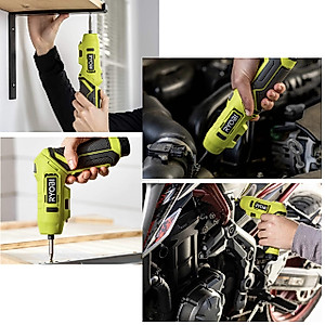 USB Lithium Screwdriver Bundle with Ryobi Cordless Screwdriver, USB Lithium 2.0 Ah 4-Volt Lithium-ion Rechargeable Battery, USB Charging Cable, Multipurpose Drill Bit Set and 16 Inch Buho Tool Bag