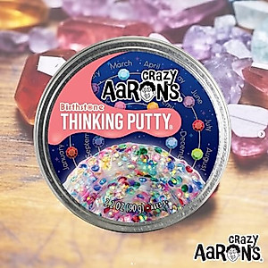 Crazy Aaron's Birthstone Thinking Putty 4" Tin See-Through Putty, Soft Texture Thinking Putty - Non-Toxic Sensory Play Putty - Never Dries Out - Creative Toy for Ages 3+