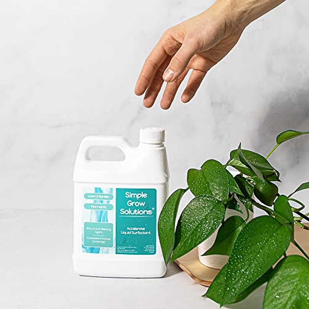 Liquid Surfactant, Non-Ionic - Accelerate Performance & Effectiveness of Foliar Fertilizer and Other Lawn & Garden Solutions - Better Wetting, Sticking & Absorption - 32 Ounce - Simple Grow Solutions
