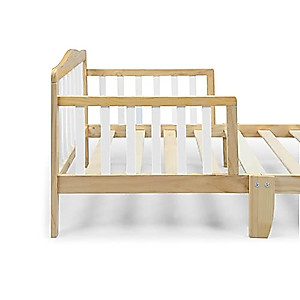 Olive and Opie Twain Toddler Bed in Natural and White