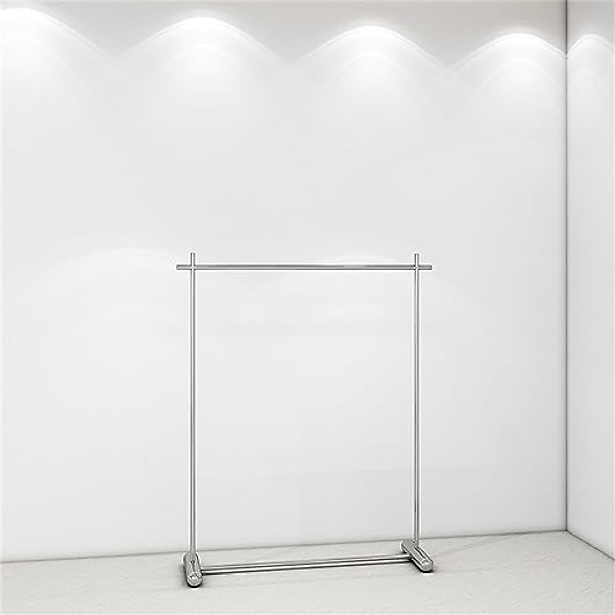 ROLTIN Slim Garment Rails Stainless Steel, Tall Floor Standing Garment Racks Clothes Coat Display Racks Clothing Store Furniture for Small Spaces