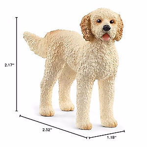 Schleich Farm World Goldendoodle Dog Figurine - Highly Detailed and Durable Animal Toy, Fun and Educational Play for Boys and Girls, Gift for Kids Ages 3+