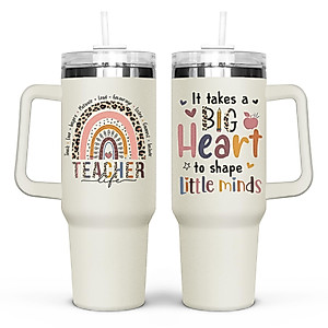 Teacher Gifts For Women - Teacher Appreciation Gifts From Students - Christmas Gifts for Teachers - Teacher Gifts For Birthday, Appreciation Week, Back To School - Teacher Valentine Gifts Tumbler 40Oz