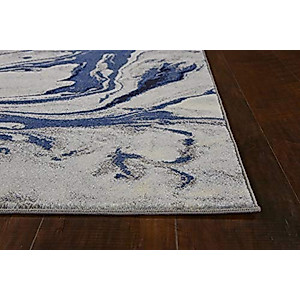 Kas Rugs Illusions 6201 Blue Watercolors Rug in Blue, 9'10" x 13'2", ILL6201910X132