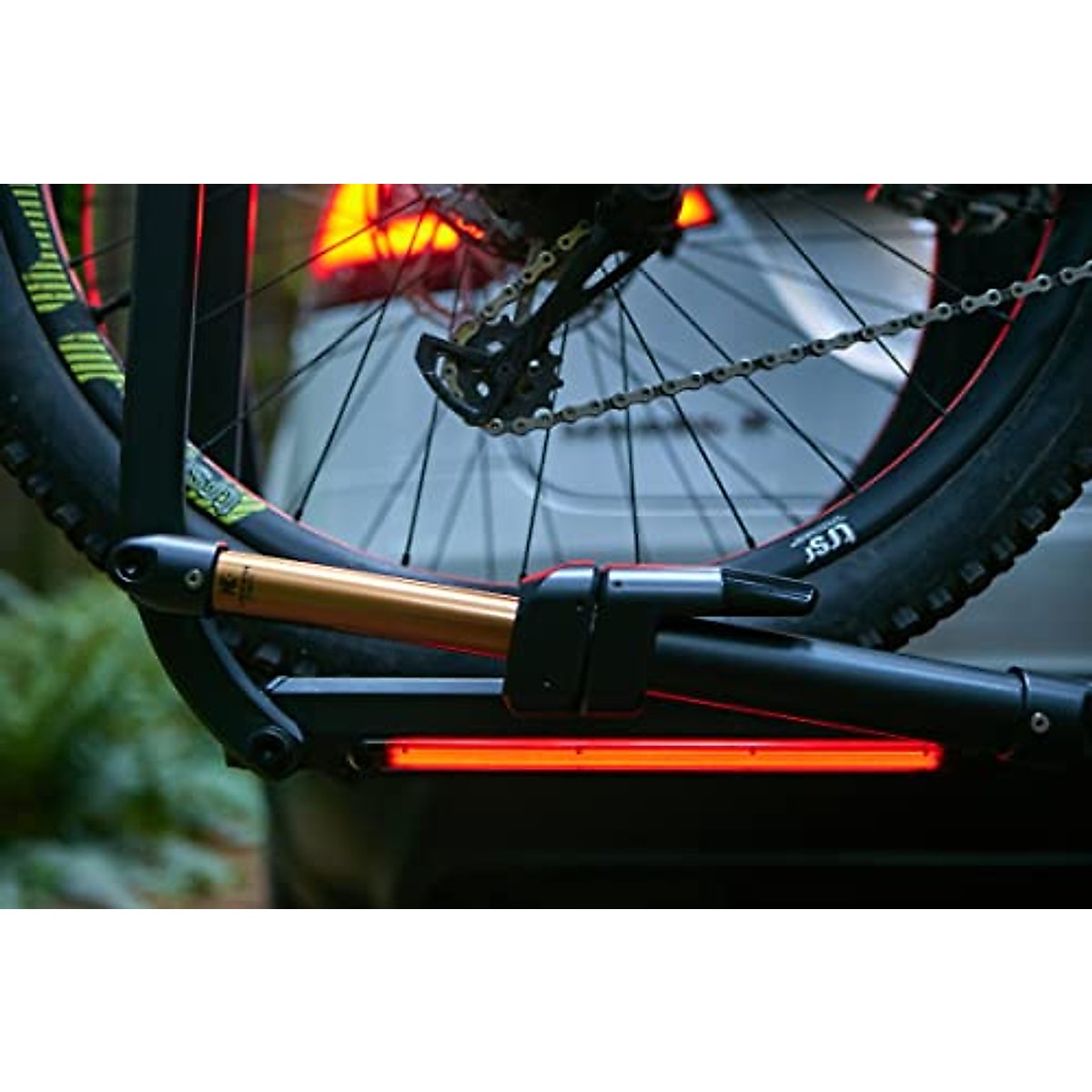 KUAT 2" Piston Pro X LED Dual Ratchet Hitch Rack - Secure Rugged Kashima-Coated Portable Foldable Easy-to-Use No Frame Contact 2-Bike Hauling Platform with 53" Max Wheelbase & 5" Max Tire Width