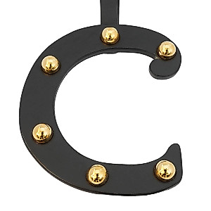 BURBERRY Black/Light Gold C Studded Leather Alphabet Ladies Bag Charm