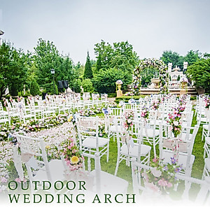 Arbuxzuy 102in Steel Garden Arch Arbor Trellis for Climbing Plants Outdoor, Yard, Wide Sturdy Durable Garden Arch for Lawn,Climbing Plants Decorative Wire Lattice,Outdoor Wedding Arch-Black