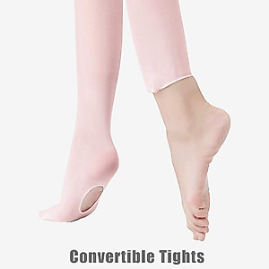 Stelle Girls Tights Ballet Dance Tights Women Ultra Soft Pro Convertible Transition Tights (BP, L)