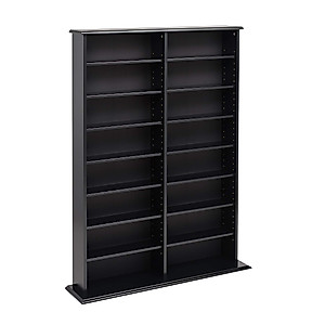 Prepac Double Width Wall Storage, Oak and Black