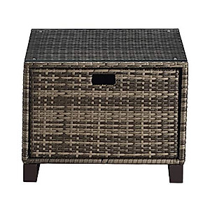 Tommy Hilfiger Oceanside Patio Rattan Outdoor Furniture Collection with All-Weather Brown Resin Wicker Frame, Porch or Pool, Garden, Side Table