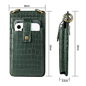 HIGHGO [Upgraded] Womens Small Crossbody Cell Phone Wallet Shoulder Phone Purse,Travel Card Holder for iPhone 11/12 /12 Pro Max/ 11 Pro/Xs Max Samsung All Smartphone (Green)