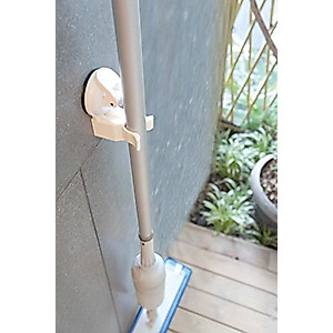 FECA FE-T3004 Drilling Push and Lock Vacumn Suction Cup Utility Tool Mop & Broom Holder, White