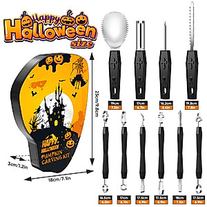 25PCS Halloween Pumpkin Carving Kit with Stencils, Pumpkin Carving Tools, Professional Pumpkin Carving Stencils for Adults, Pumpkin Carving Knife, Pumpkin Carving Set for Halloween Pumpkin Decorations