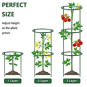 12Packs Plant Support Stakes Half Round Plant Stakes for Indoor Plants, Stackable 3 Tier Garden Flower Support, Plant Cages for Tomato,Monstera, Peony, Hydrangea, Climbing Plants