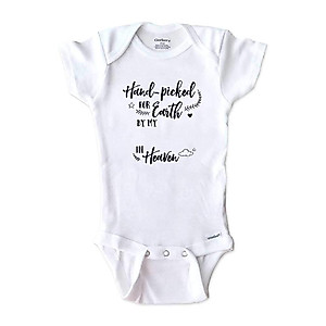 Hello Handmade Memorial baby bodysuit pregnancy reveal Hand-picked for Earth by my Name in Heaven (3-6 Months, Custom)