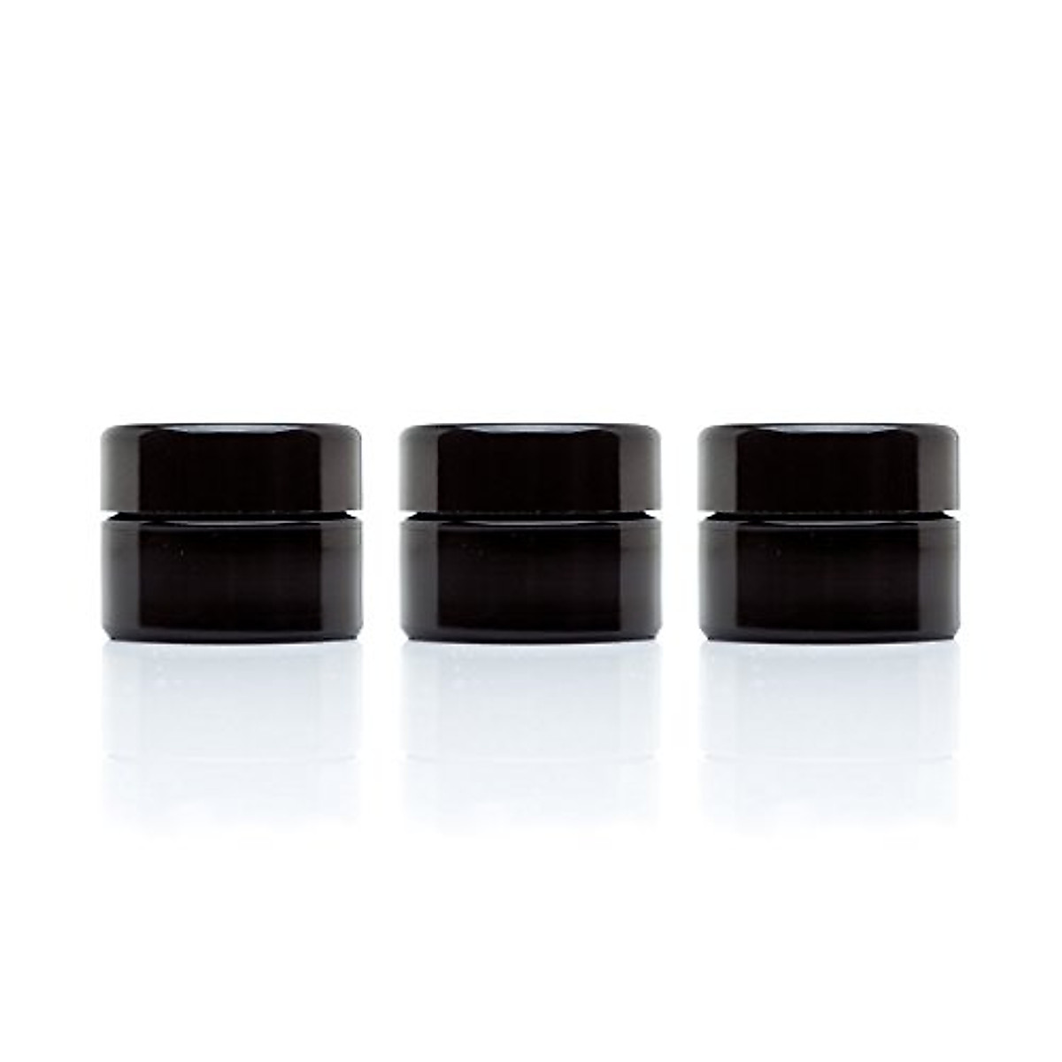 Infinity Jars 10 ml (.34 fl oz) Black Ultraviolet Glass Screw Top Jar 3-Pack