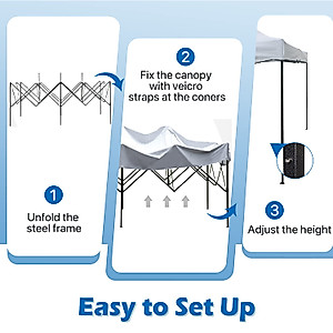 Premium Outdoor Canopy Tent - Durable, Waterproof and Easy to Set Up,10'x20' Ez Pop Up Sun Shelter Gazebo with Carry Bag for Camping, Events and Backyard Parties