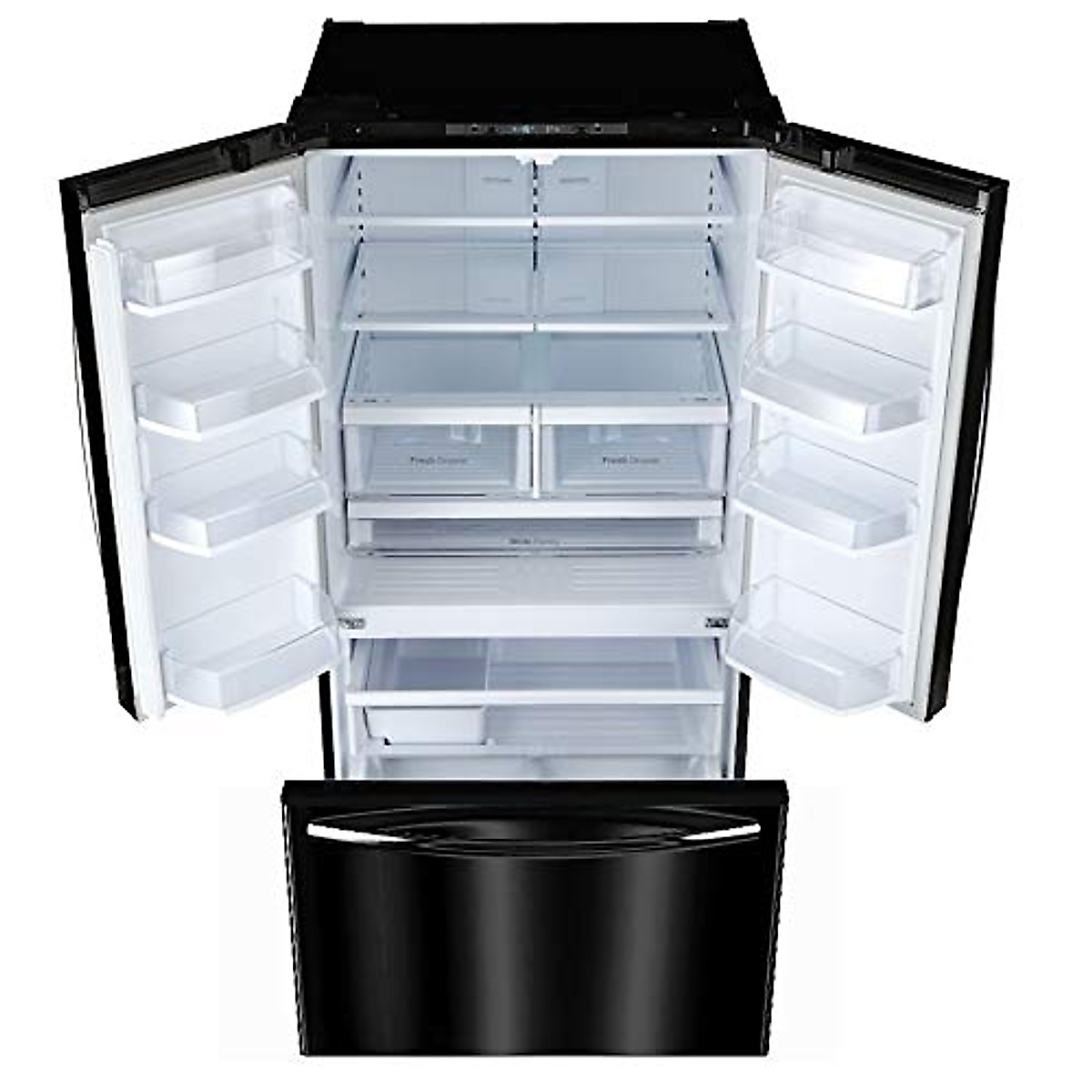 Winia WRFS26ABBD French Door Non-Dispenser Refrigerator, 26.1 Cu.Ft, Black