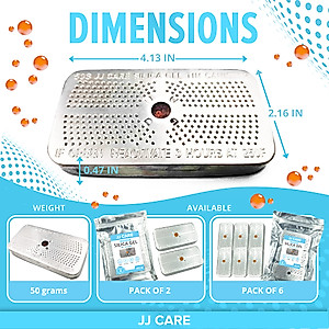 JJ CARE Silica Gel Canister, 50g [Pack of 6] - (Orange to Green) Indicating Rechargeable Dehumidifier Desiccant Beads, Safe Moisture Absorber, Ammo Can Dehumidifier for Gun Safe, Vault, Bedroom, Car