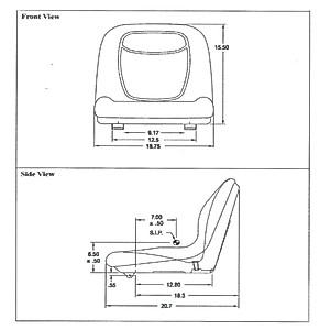 Stevens Lake Parts One New Km 132 Uni Pro Hinged Bucket Seat Various Applications & 2210 Models Replaces LVA12751 LVA12751-A SEQ90-0330