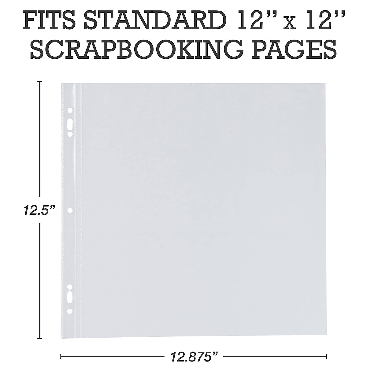 Samsill Scrapbook and Photo Album Expansion Page Refill Protectors 12x12 (40 Pack)
