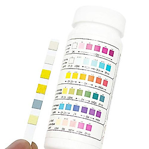 Swimming Pool Test Strips for Above Ground Pool, PH, Total Chlorine, Free Chlorine/Bromine, Total Alkalinity, Cyanuric Acid, Total Hardness Water Chemistry Spa and Hot tub Testing Strips 50PCS 6-Way