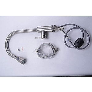 Klabb Stainless Steel Faucet S20 Single Handle High Brushed Nickel Pull Out Kitchen Faucet,Single Level Stainless Steel Kitchen Sink Faucets with Pull Down Sprayer