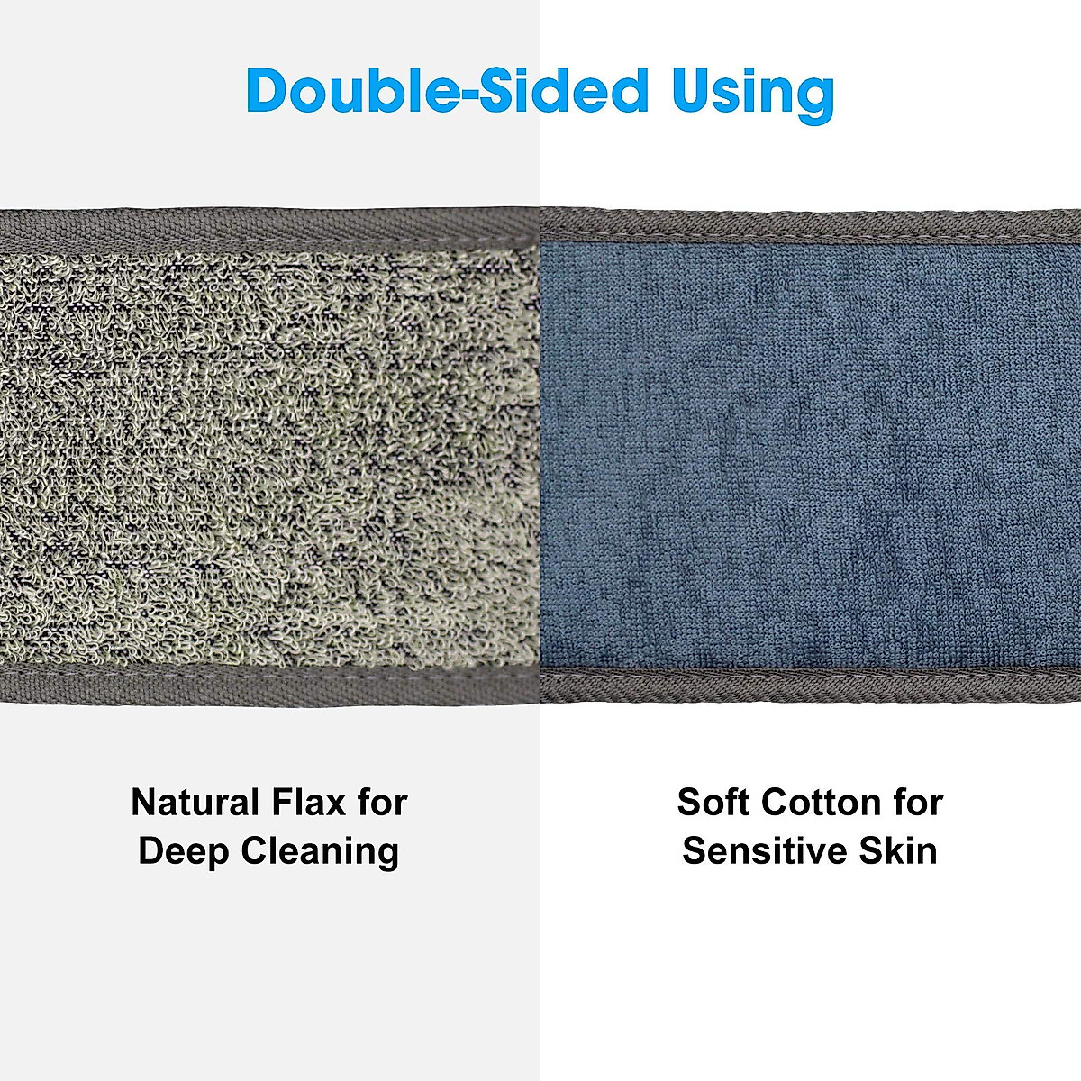 Loofah Back Scrubber, 50 Inch Extra Long Natural Flax Exfoliating Back Scrubber for Shower for Men Women, Deep Clean & Invigorate Your Skin