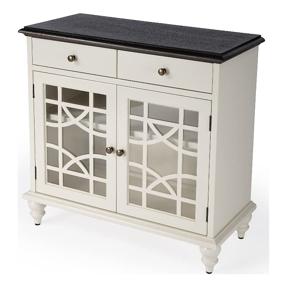 BOWERY HILL Traditional Wooden 2 Door 2 Drawer Cabinet - White
