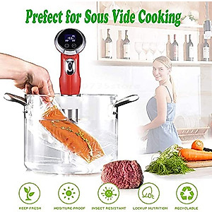 Vacuum Sealer Bags, GECHSAN Food Storage Vacuum Sealing Plastic Packaging Bags, 5 Pack(6" x 20'/ 8" x 20'/ 11" x 20') Heavy Duty Vacuum Seal Bag Rolls, Great for Sous Vide or Meal Prep, Work with Vacuum Sealer, BPA Free.