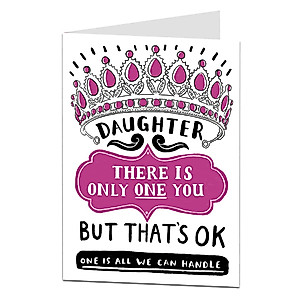 LimaLima Funny Daughter Birthday Card Cool Quirky Design Blank Inside To Add Your Own Personal Greeting. From Mom Dad Or Parents