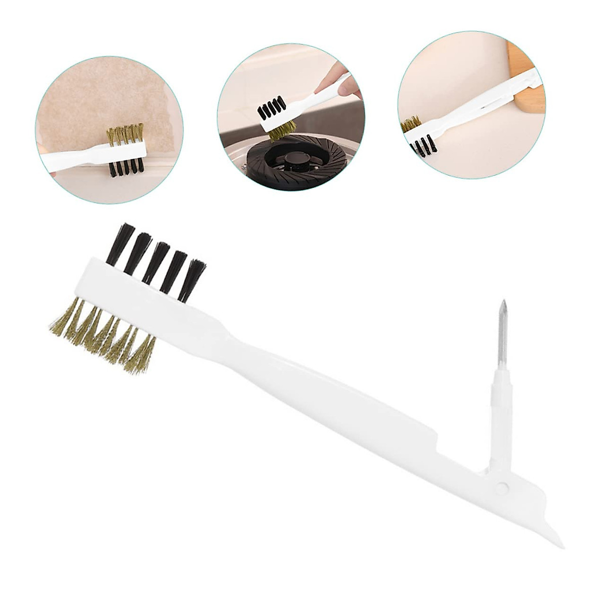 SOLUSTRE 4pcs Non-Slip Gas Stove Cleaning Brush Scraper Stiff Bristles for Tiles Windows Effortless Cleaning