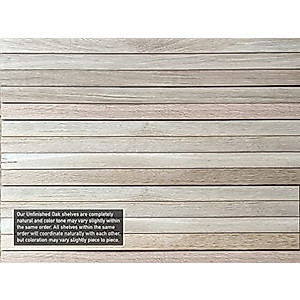 Urban Legacy Deep Floating Shelves | Unfinished White Oak Hardwood with Low Profile Brackets | High Weight Capacity (36" x 11" x 2")