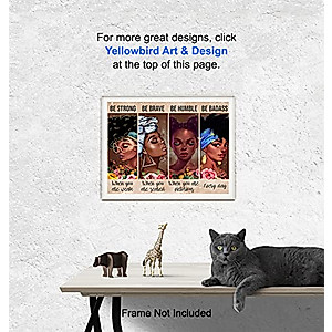 Be Strong Be Brave Be Badass Poster - African American Women - African American Woman - Black Women - African American Wall Art - Black Wall Art - Motivational Wall Decor - Encouragement Gifts