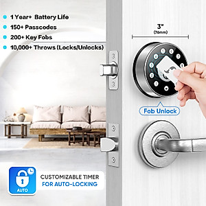 Sifely Smart Lock, Smart Lock Front Door, Keyless Entry Door Lock, Smart Deadbolt, Smart Door Lock, Deadbolt Lock, Digital Door Lock, Keypad Deadbolt Lock, Smart Lock Deadbolt (Fob Supported)
