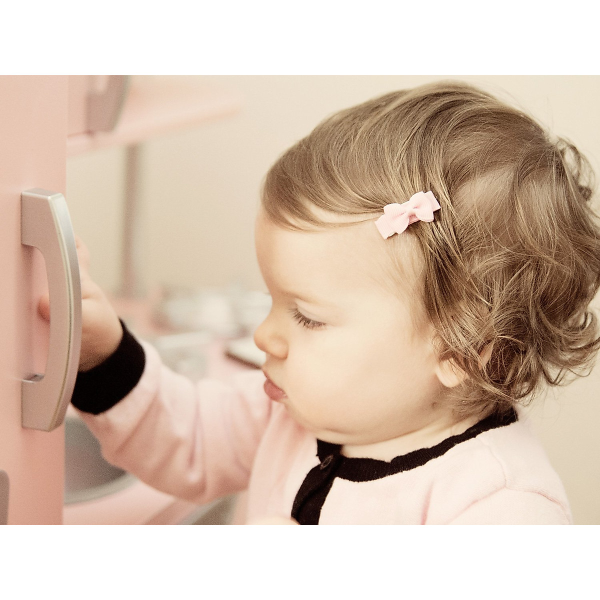 Baby Wisp 5 Tiny Grosgrain Tuxedo Hair Bows Baby Girls Toddler Clips - Little & Brave Gift Set