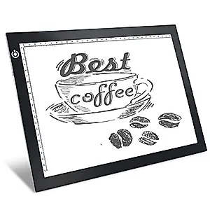 Black A4 Dimmable LED Artcraft Light Box Tracer Slim Light Pad Portable Tablet, USB Power Cable Copy Drawing Board Tracing Table for Artists Designing, Animation, Sketching, Stenciling X-ray Viewing