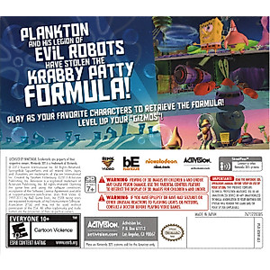 Spongebob Squarepants Plankton's Robotic Revenge for 3DS Nintendo
