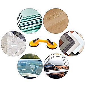 Floor Gap Fixer Tool for Laminate Floor Gap Repair Include Premium Quality Heavy Duty Aluminum Suction Cup and Fiberglass Handle Rubber Mallet (Yellow) - Can't Use on Scraped Surface Floor