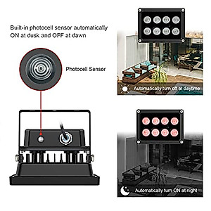 Univivi IR Illuminator 90 Degree Wide Angle 8-LEDs IR Infrared Light 850nm Infrared Illuminator for Night Vision IP67 Waterproof Outdoor for Security Cameras