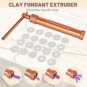 Yofuly Polymer Clay Press Machine, Polymer Clay Cutters Set for Jewelry Making, with Polymer Clay Roller Machine, Polymer Clay Extruder, 40 Circle Shape Cutters and 120 Earrings Accessories