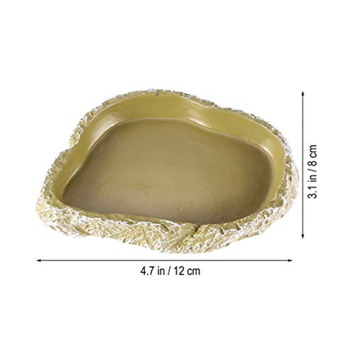 POPETPOP 2 Pack Reptile Bowl - Reptile Water Dish,Reptile Food and Water Dish for Snake Frogs Gecko Tortoise Resin Terrarium Feeding Tray Bearded Dragon Accessories