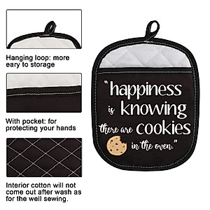 Cookie Lover Gift Happiness is Knowing There are Cookies in The Oven Pot Holder with Pocket (Cookies Oven)