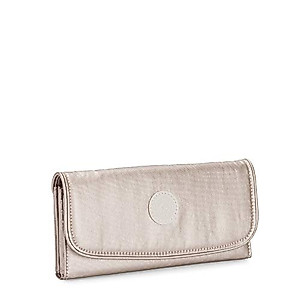 Kipling Women's Money Land, RFID Anti-Hacker Technology, Nylon Snap Wallet, Metallic Glow, One Size