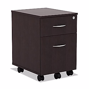 Alera ALEVABFES Valencia Series 15.88 in. x 19.13 in. x 22.88 in. Mobile Box/File Pedestal - Espresso