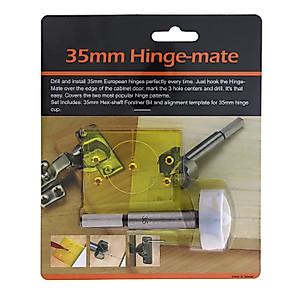 DCT Concealed Cabinet Door Hinge 35mm Template Jig Kit – European Hidden Hinge Boring Hole Cutter & Bit for Installation