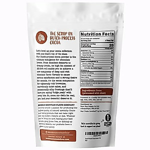 Cocoa Powder (1 lb) Dutch Processed Cocoa Powder, Unsweetened, Extra Rich Cocoa Flavor, 22-24% Fat, Premium Culinary Grade, Non-GMO, Perfect Cocoa for Baking and Cooking