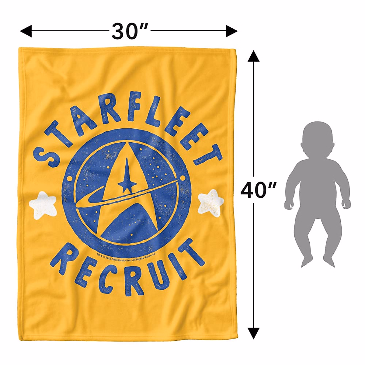 LOGOVISION Star Trek Lightweight Baby Blanket, 30"X40", Recruit Stamped Unisex for Infants Girls & Boys