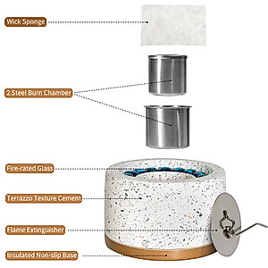 Sonefreiy Tabletop Fire Pit, Small Portable Table Top Fire Bowl, Smokeless Ethanol Fireplace for Indoor Outdoor, Mini Concrete Tabletop Fire Pit for Small Fireplace, for Family Friends